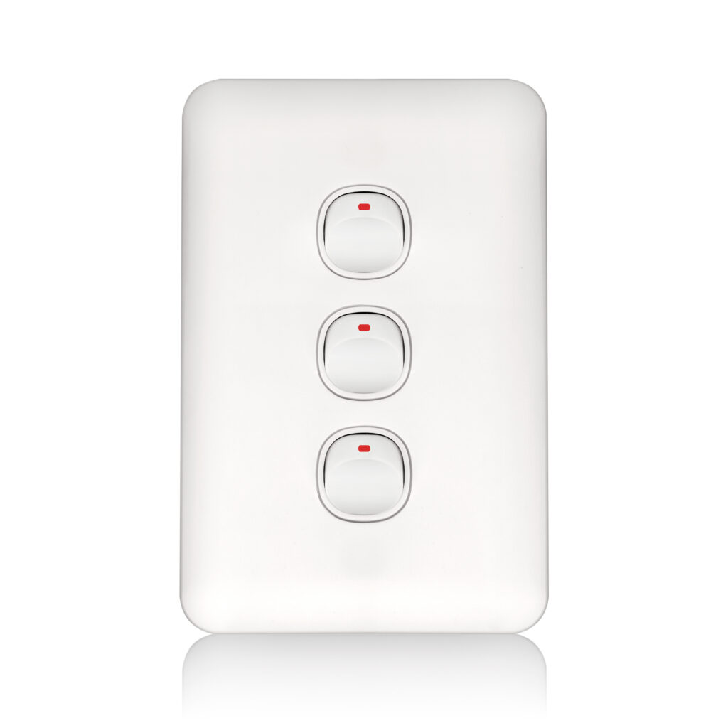 Transco 3 Gang 10A Slim Wafer Switch S3W | Trade