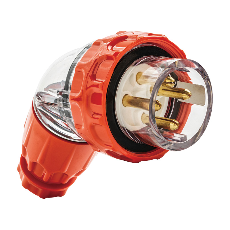 AVOL 4 Pin Round Angled Industrial Plug 32A PA432R3P