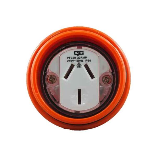 CGS IP66 3 Pin Extension Socket – 250V 20A FLAT PINS
