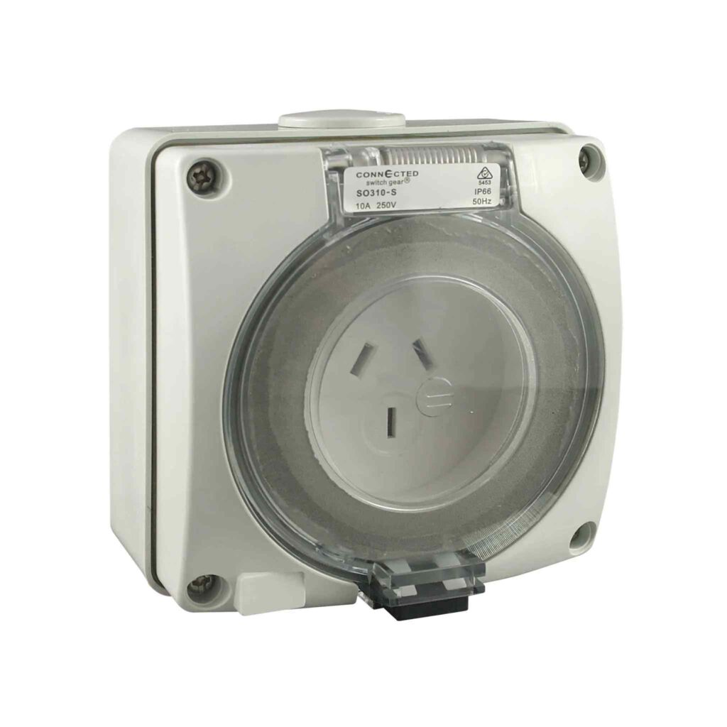 CGS Socket Outlet 3 Round Pin 20A 250V AC IP66