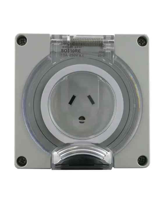 CGS IP66 Socket Outlet 3 Pin Round Earth Pin 10A 250V AC